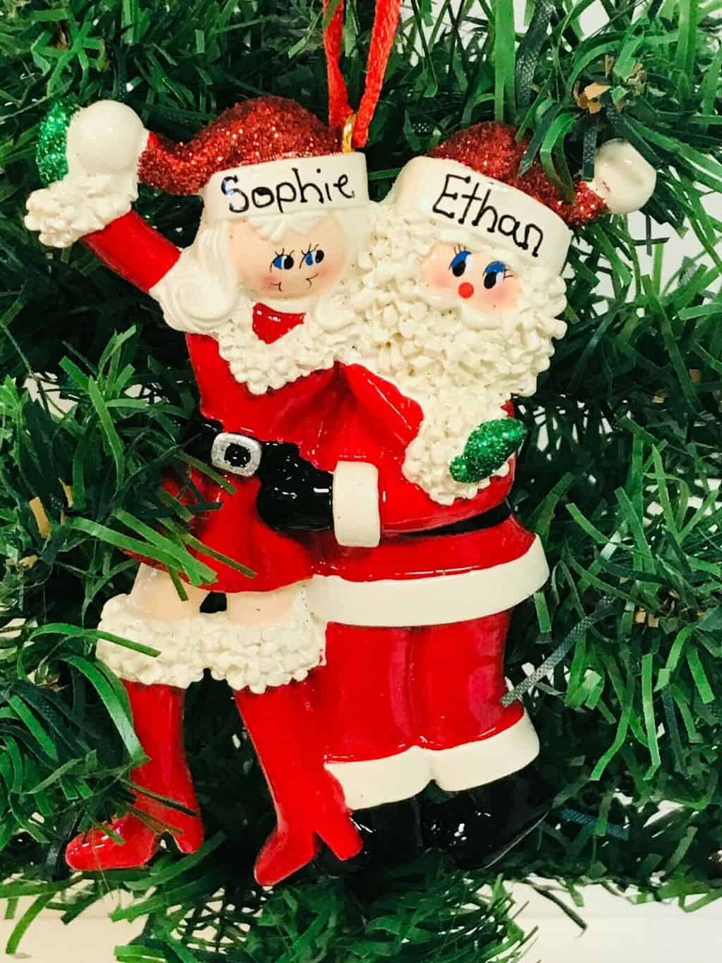 Santa Love Couple Personalised Christmas Ornament • Memory Box