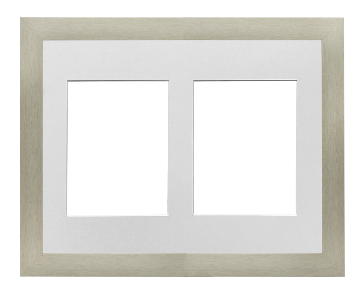 Multi Aperture Silver Photo Frame 14x10 - Fits Two 7x6 Photos • Memory Box