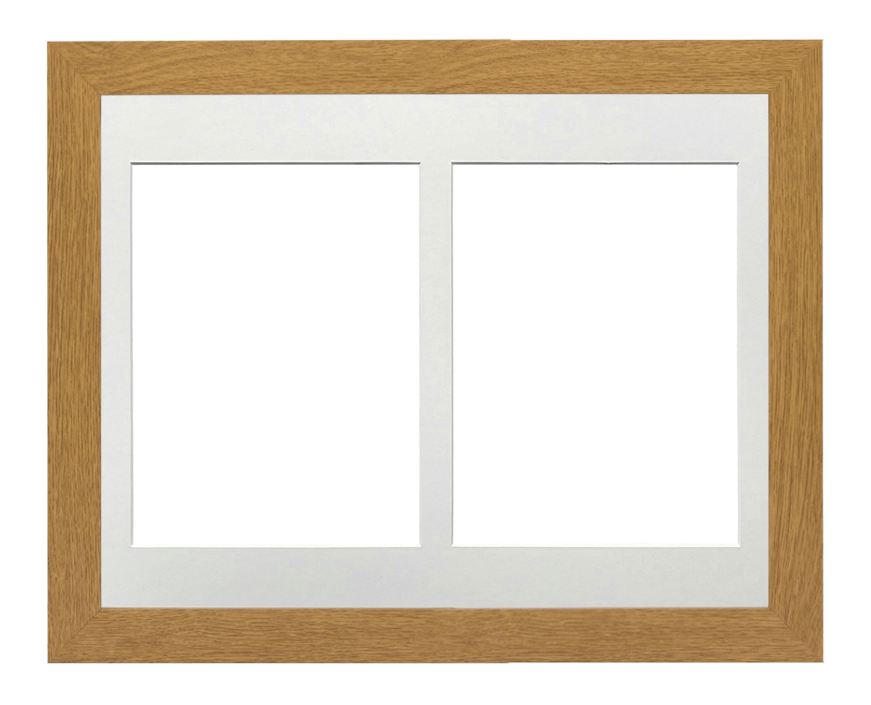 Multi Aperture Oak Photo Frame 16x12 - Fits Two 9x7 Photos • Memory Box