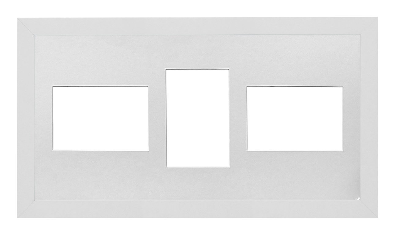 Multi Aperture White Photo Frame 20x10 - Fits Three 6x4 Photos (Mixed ...