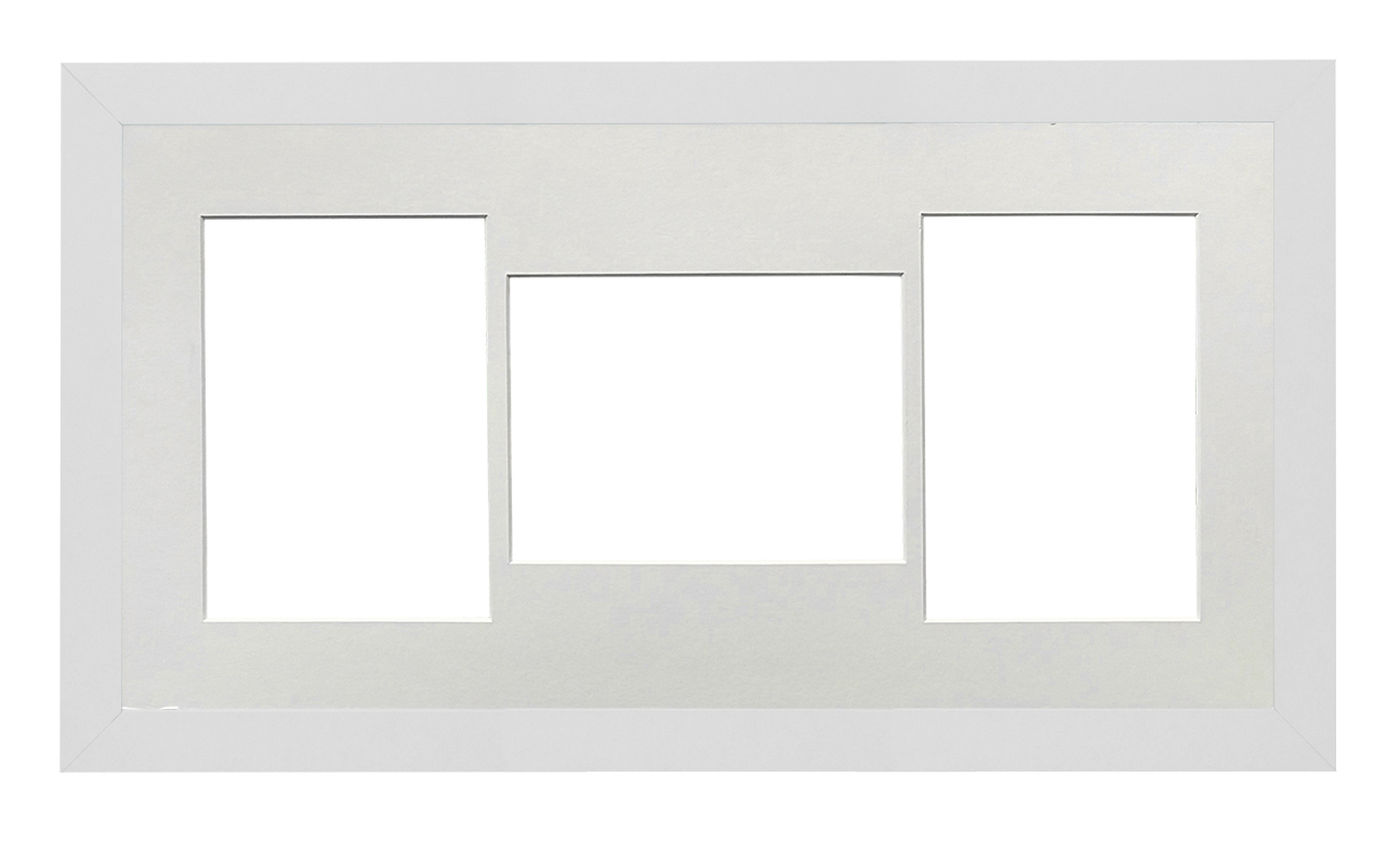 Multi Aperture White Photo Frame 20x10 - Fits Three 7x5 Photos (Mixed ...