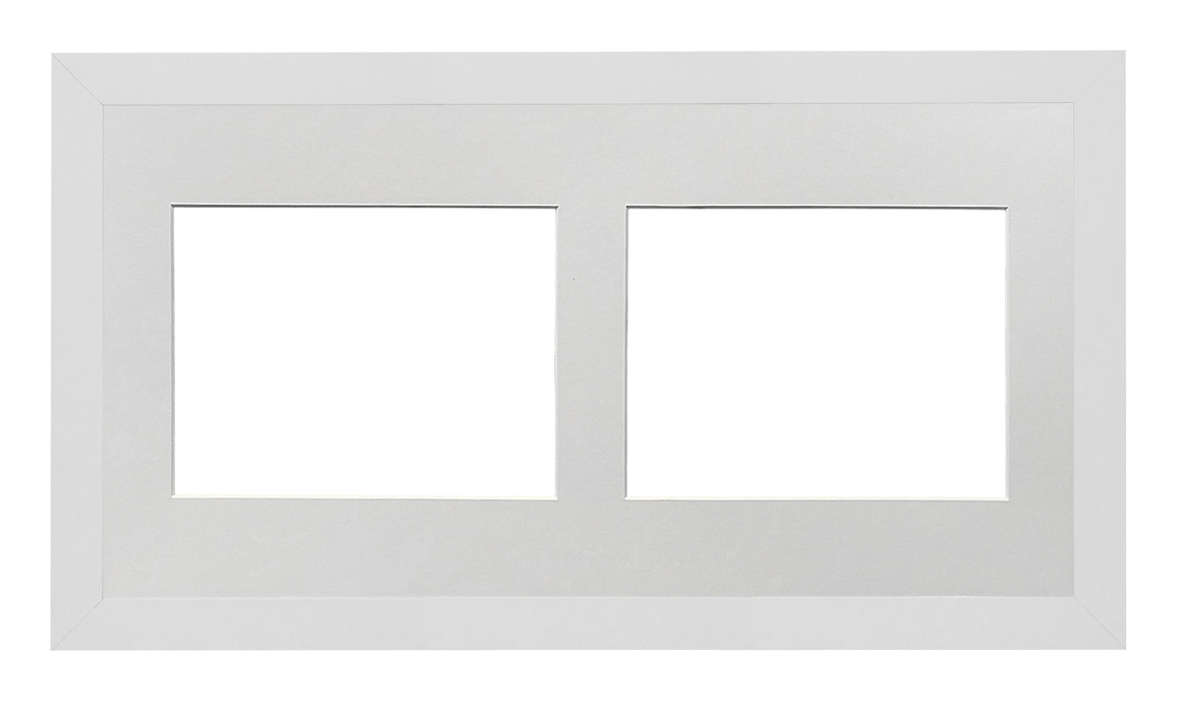 Multi Aperture White Photo Frame 20x10 - Fits Two 8x6 Photos • Memory Box