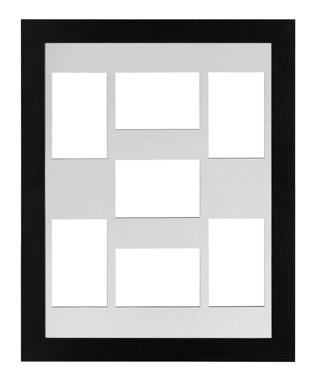 Multi Aperture Black Photo Frame 20x16 - Fits Mix 6x4 Photos (Mixed ...