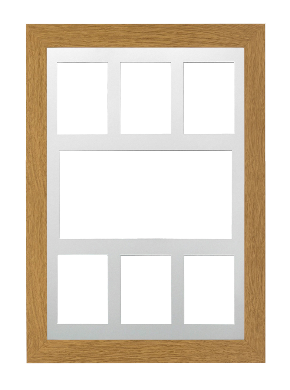 Multi Aperture Oak Photo Frame A1 - Fits Six 8x6 + One 20x10 Photos ...