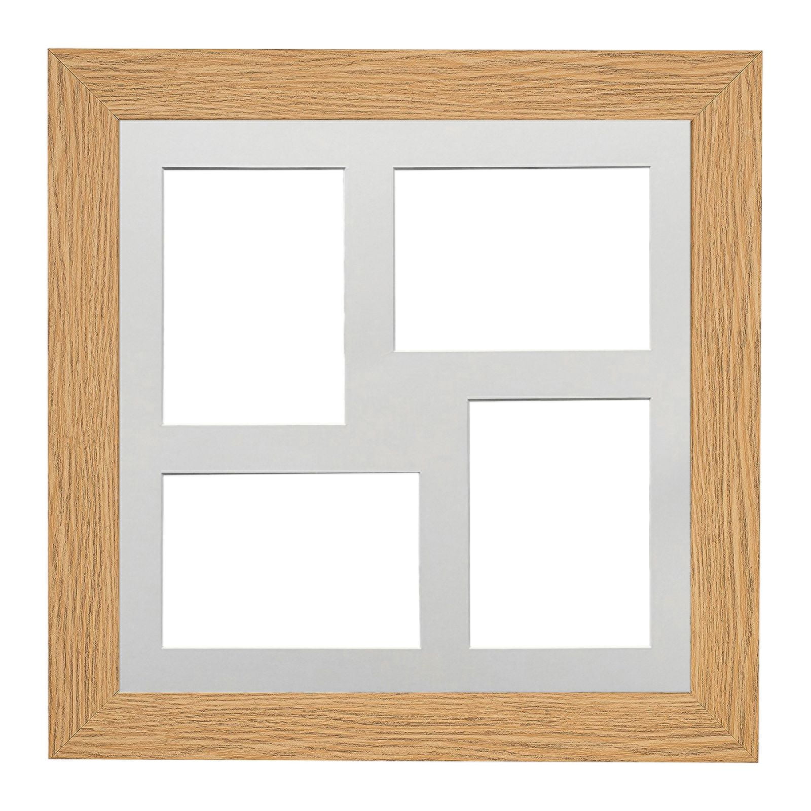 Multi Aperture Oak Photo Frame 40x40cm - Fits Four 6x4 Photos (Mixed ...