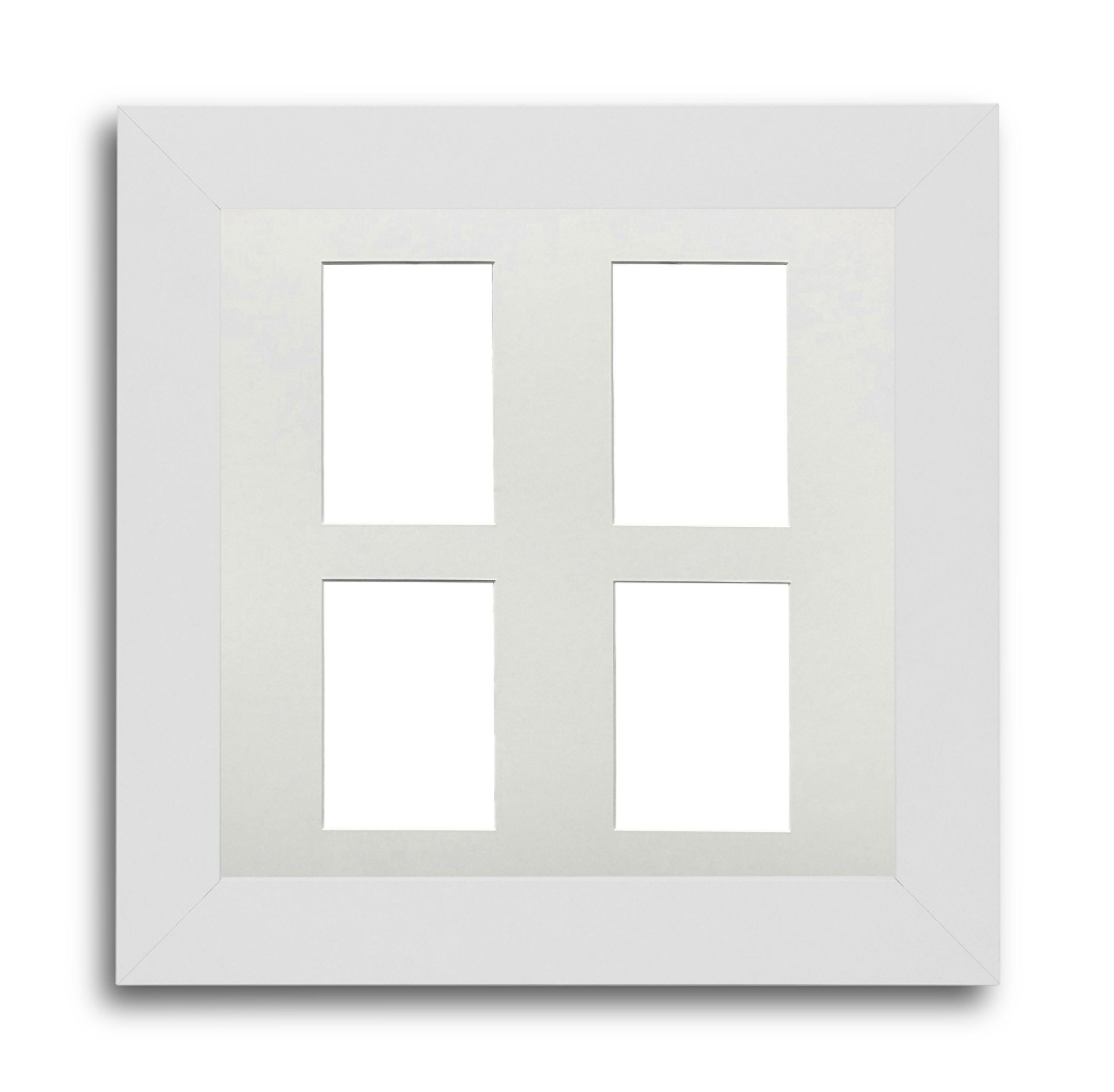 Multi Aperture White Photo Frame 40x40cm - Fits Four 6x4 Photos ...