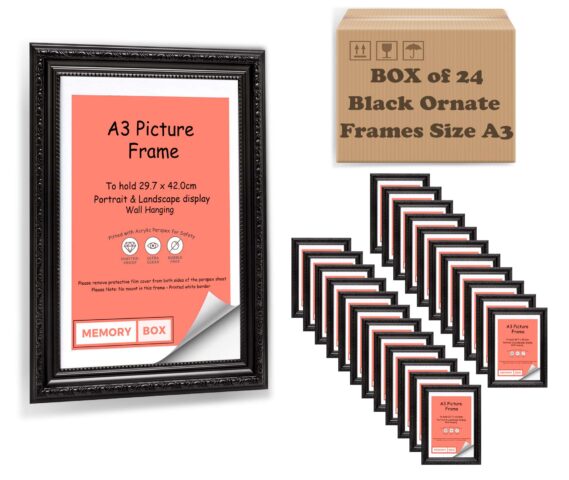 A5 BLACK - BOX OF 6 PHOTO FRAMES • Memory Box