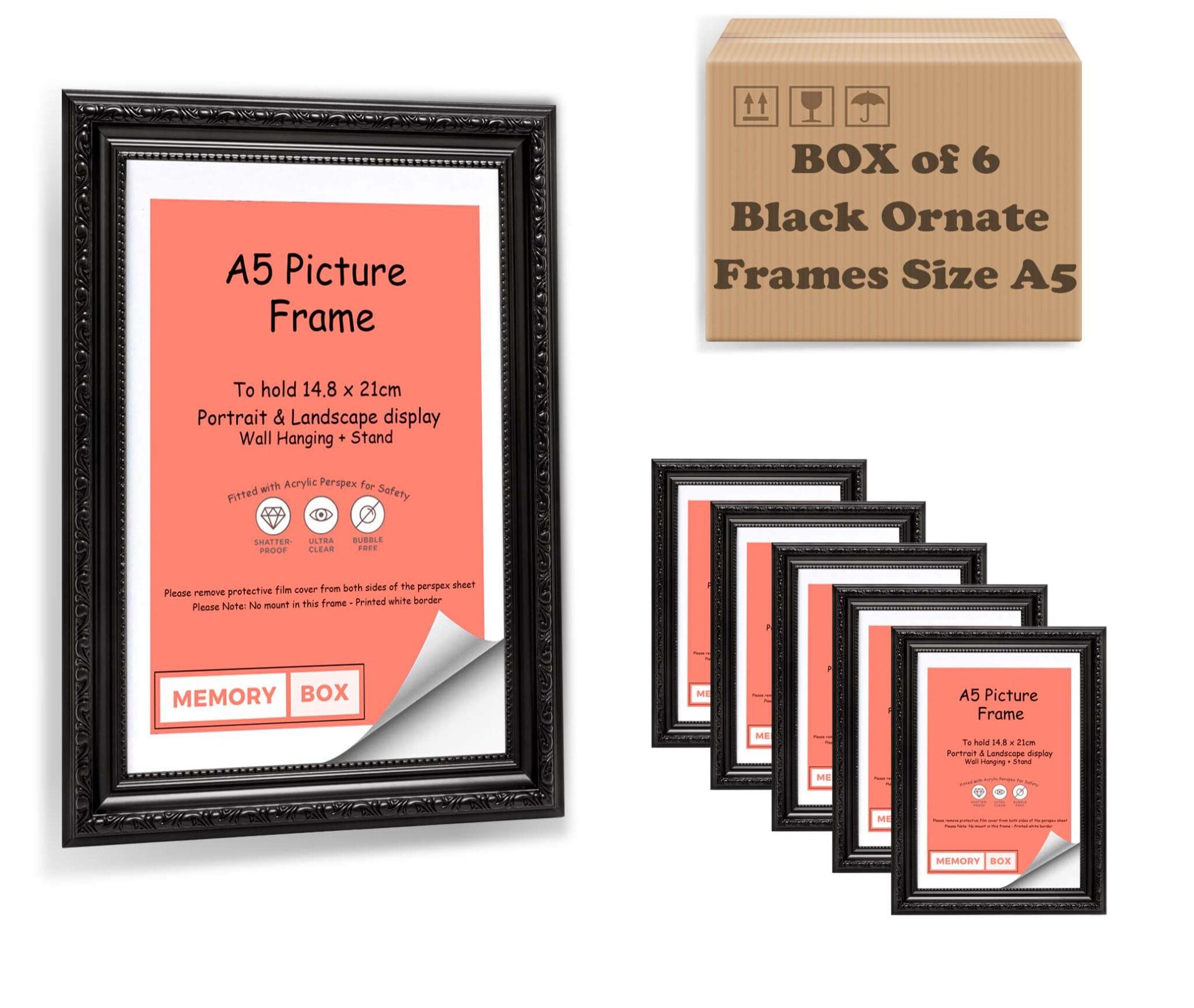 A3 BLACK - BOX OF 12 PHOTO FRAMES • Memory Box